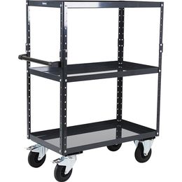 eurokraft pro Montagehilfswagen CustomLine, 3 Etagen, Vollgummibereifung, anthrazitgrau