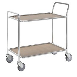 Kongamek Tischwagen, 2 Etagen, LxBxH 1020 x 555 x 965 mm, verzinkt / Buchedekor