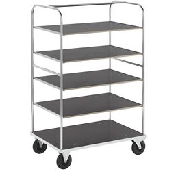 Kongamek Multi-Etagenwagen KM338, LxBxH 1200 x 800 x 1800 mm, verzinkt, 2 Lenkrollen mit Stopp, 2 Bockrollen