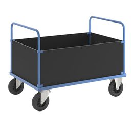 Kongamek Plattformwagen KM33, Kofferaufbau hoch, LxB 1200 x 800 mm, 2 Lenk- und 2 Bockrollen