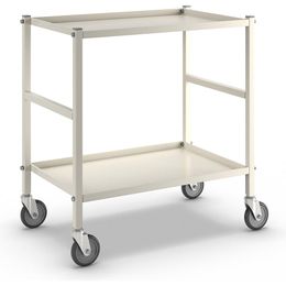 Kongamek Tischwagen mit 2 Böden, 4 Lenkrollen, weiß