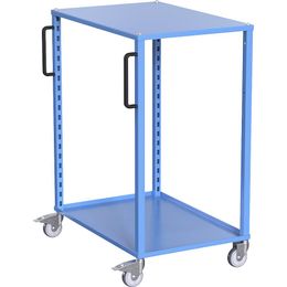 eurokraft pro Euro-Transportwagen CustomLine, für Behälter-LxB 600 x 800 mm, ohne Kästen, blau
