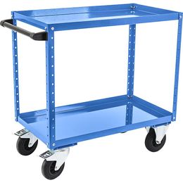 eurokraft pro Montagehilfswagen CustomLine, 2 Etagen, Vollgummibereifung, lichtblau