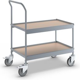 eurokraft pro Abräumwagen, LxBxH 840 x 470 x 955 mm, mit 4 Lenkrollen, 2 mit Doppelstopp, Rad-Ø 125 mm