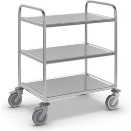 Kongamek Edelstahl-Servierwagen, LxBxH 910 x 590 x 965 mm, mit 3 Etagen