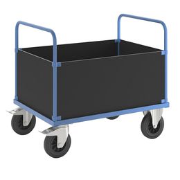Kongamek Plattformwagen KM33, Kofferaufbau hoch, LxB 1000 x 700 mm, 2 Lenkrollen mit Stopp, 2 Bockrollen