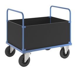 Kongamek Plattformwagen KM33, Kofferaufbau hoch, LxB 1000 x 700 mm, 2 Lenk- und 2 Bockrollen