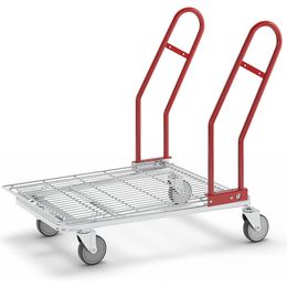 Kongamek C+C Transportwagen, Tragfähigkeit 200 kg, 2 Schiebebügel, mit Maschenboden