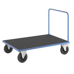 Kongamek Plattformwagen KM33, 1 Schiebebügel, LxB 1200 x 800 mm, 2 Lenkrollen mit Stopp, 2 Bockrollen