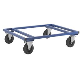 Kongamek Paletten-Fahrgestell KM217, LxBxH 1200 x 1000 x 305 mm, blau, 2 Lenk- und 2 Bockrollen