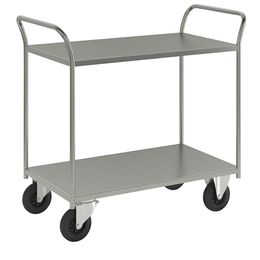Kongamek Tischwagen KM41, 2 Etagen, LxBxH 1070 x 550 x 1000 mm, verzinkt, 2 Lenk- und 2 Bockrollen