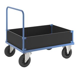 Kongamek Plattformwagen KM33, Kofferaufbau niedrig, LxB 1000 x 700 mm, 2 Lenk- und 2 Bockrollen