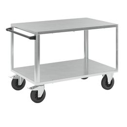 eurokraft pro Montagewagen, Tragfähigkeit 500 kg, 2 Ladeflächen mit verzinkten Stahlblech-Auflagen, Ladefläche 1250 x 800 mm, Gestell verzinkt