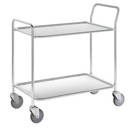 Kongamek Tischwagen, 2 Etagen, LxBxH 1020 x 555 x 965 mm, verzinkt / weiß