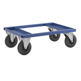 Kongamek Paletten-Fahrgestell KM217, LxBxH 800 x 600 x 270 mm, blau, 2 Lenk- und 2 Bockrollen