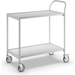 HelgeNyberg Tischwagen, 2 Etagen, LxB 800 x 420 mm, grau/grau