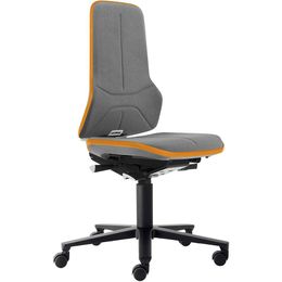bimos NEON Arbeitsdrehstuhl, Rollen, Permanentkontakt, Supertec, Flexband orange