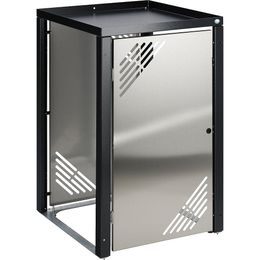 Var Mülltonnenbox mit Pflanzdeckel, abschließbar, Anbauelement, Edelstahl