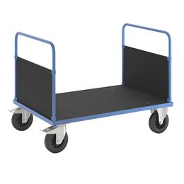 Kongamek Plattformwagen KM33, 2 Stirnwände, LxB 1200 x 800 mm, 2 Lenkrollen mit Stopp, 2 Bockrollen