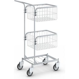 eurokraft pro Bürowagen KOMPAKT, Gestellfarbe Silbergrau, 4 Lenkrollen, Rad-Ø 100 mm