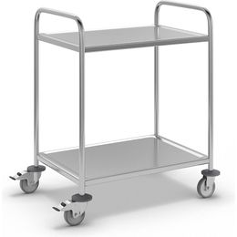 Kongamek Edelstahl-Servierwagen, LxBxH 910 x 590 x 940 mm, mit 2 Etagen