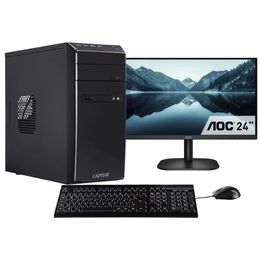 E (A bis G) Captiva Business-PC-Komplettsystem "Power Starter I75-564 TFT Bundle" Computer-Komplettsysteme Gr. Microsoft Windows 11 Pro (64 Bit), 16 GB RAM 1000 GB SSD, schwarz PC Sets