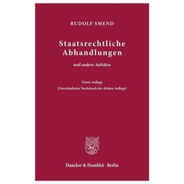 Staatsrechtliche Abhandlungen - Rudolf Smend, Kartoniert (TB)