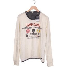 CAMP DAVID Herren Langarmshirt, cremeweiß