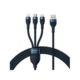 Baseus 3in1 USB cable USB 3in1 Flash Series USB-C + Micro + Lightning 66W 1.2m (blue)