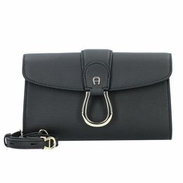 Aigner Evviva Clutch Tasche Leder 22 cm black