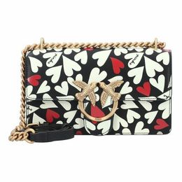 Pinko Love One Mini Umhängetasche Leder 20.5 cm nero-bianco-rosso-antique gold