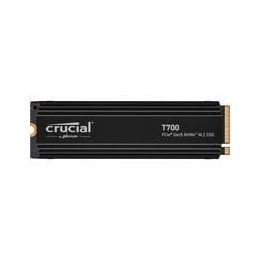 CRUCIAL T700 4 TB, SSD schwarz, PCIe 5.0 x4, NVMe 2.0, M.2 2280, inkl. Aluminium Kühlkörper Kapazität: 4 TB Datentransferrate: Lesen: 12.400 MB/s, Schreiben: 11.800 MB/s