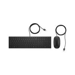 HP Pavillon kabelgebundene Tastatur und Maus 400, Desktop-Set schwarz, DE-Layout Layout: Deutsch Verbindung: Kabel