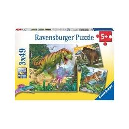 Ravensburger Kinderpuzzle Herrscher der Urzeit 3x 49 Teile Teile: 147 (3x 49) Altersangabe: ab 5 Jahren