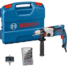 Bosch Schlagbohrmaschine GSB 24-2, mit 7-teiligem Holzbohrer-Set, Lochsäge-Set - 060119C802