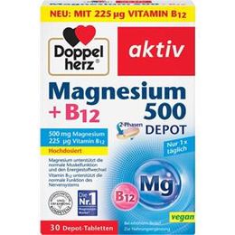 Doppelherz Gesundheit Energie & Leistungsfähigkeit Magnesium 500 + B12 2-Phasen DEPOT Depot-Tabletten