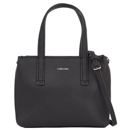 Calvin Klein Shopper CK MUST MINI TOTE_PU/NUBUCK, Handtasche Damen Henkeltasche Tasche Damen Schultertasche, schwarz