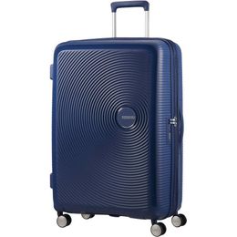American Tourister® Hartschalen-Trolley Soundbox, 77 cm, 4 Rollen, mit Volumenerweiterung, blau