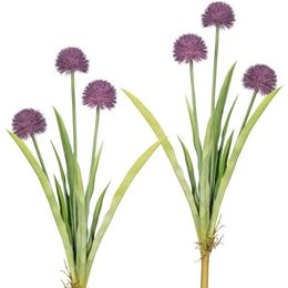 Kunstblume Vivian Allium, my home, Höhe 60 cm, 2er Set, lila