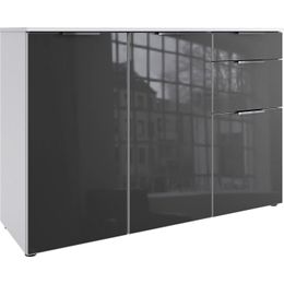 wimex Kombikommode Level36 C by fresh to go, mit Glaselementen auf der Front, soft-close Funktion, 122cm breit, schwarz|weiß