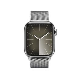 Apple Watch Series 9 (GPS + Cellular) 45mm Edelstahlgehäuse silber, Milanese Loop silber
