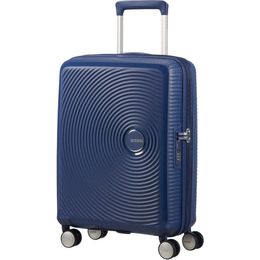 American Tourister® Hartschalen-Trolley Soundbox, 55 cm, 4 Rollen, Handgepäck-Koffer Reisegepäck Volumenerweiterung TSA-Zahlenschloss, blau