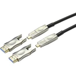 SpeaKa Professional HDMI Adapterkabel HDMI-A Stecker, HDMI-Micro-D Stecker, HDMI-A Stecker, HDMI-Micro-D Stecker 20.00 m Schwarz SP-9538580 PVC-Mantel