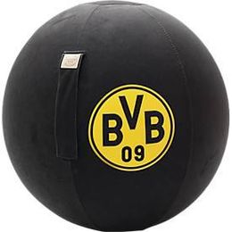 Sitzball, mit BVB-Logo, offizielles Lizenzprodukt, mit Griff, Ø ca. 650 mm, Polyester & PVC, schwarz