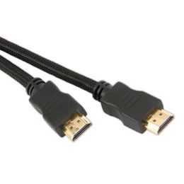HDMI-Kabel, HIGH SPEED with ETHERNET, 5 m, schwarz, Netzüberzug