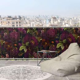 Balkon Sichtschutz Lila Blüten Dunkel
