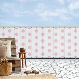 Balkon Sichtschutz Punkte in Blass Pink