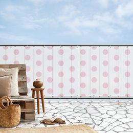 Balkon Sichtschutz Punkte in Rosé