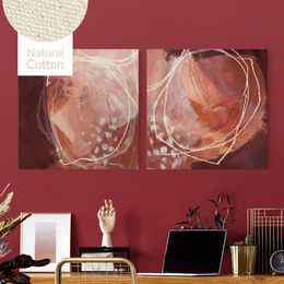 Leinwandbild Morgenr&ouml;te - Wandbild bis XXL Print Abstrakt Kunstdruck Wohnzimmer Rot