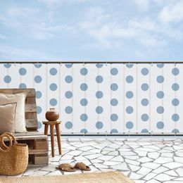 Balkon Sichtschutz Punkte in Pastell Blau
